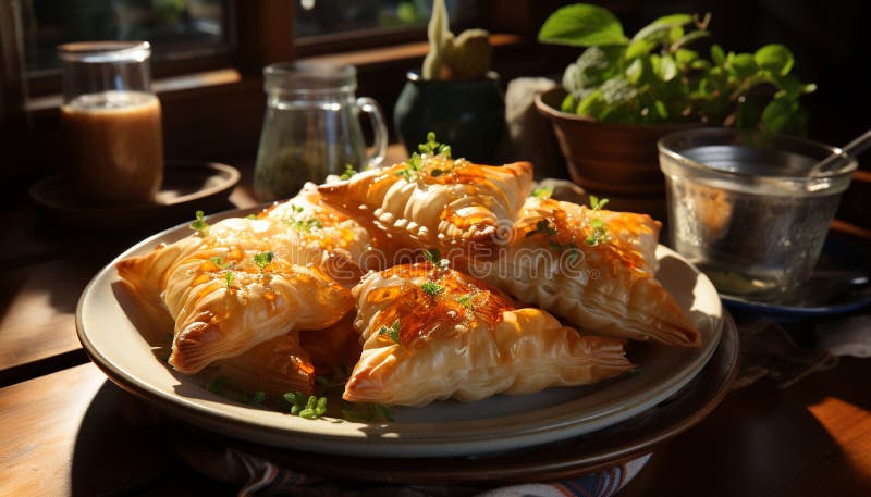 Grilled Meat on Plate, Ready To Eat Generated by AI Stock Photo - Image ...