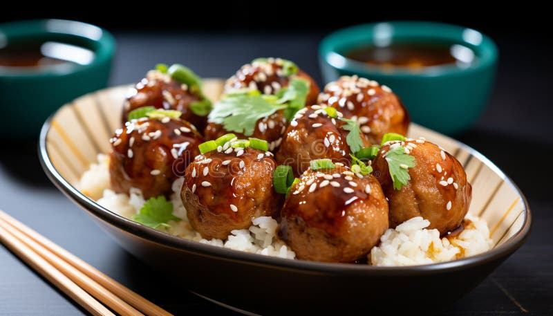 Grilled Meat and Rice, a Savory Lunch Generated by AI Stock ...