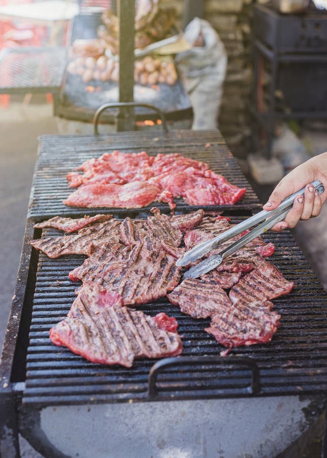Grilled Meat on a Rustic Grill in Mexico. Stock Photo - Image of local ...