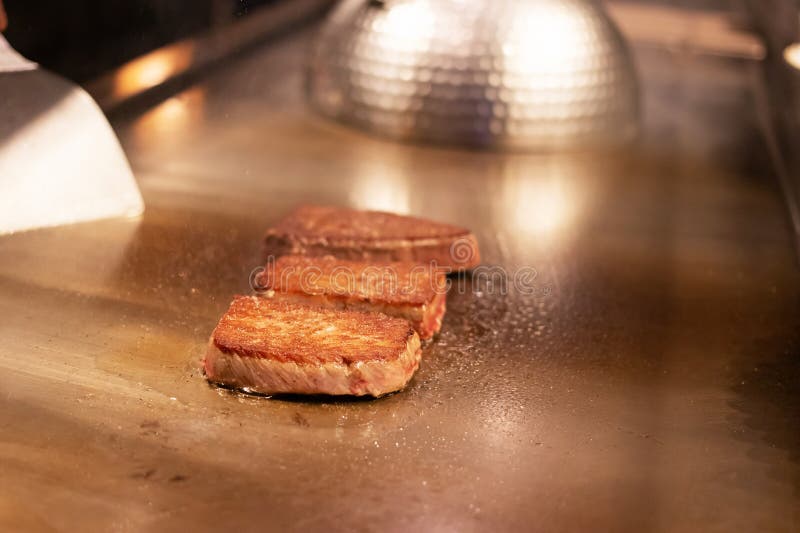 Grilled Meat Sizzling on a Hot Plate Stock Image - Image of skillet ...