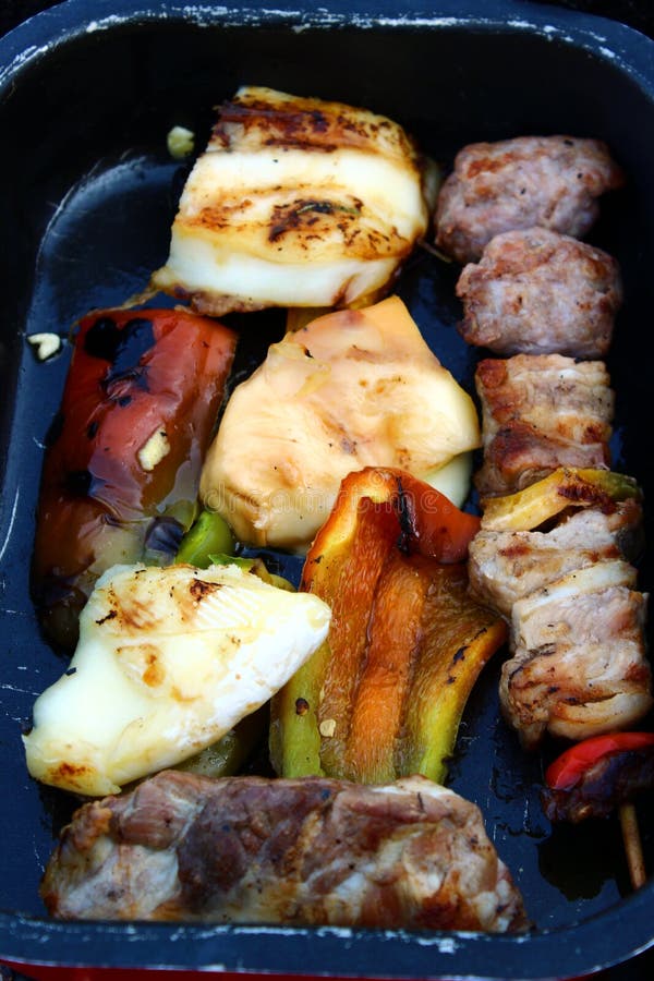 Grilled meat stock photo. Image of barbecue, dinner, skewers - 33464058