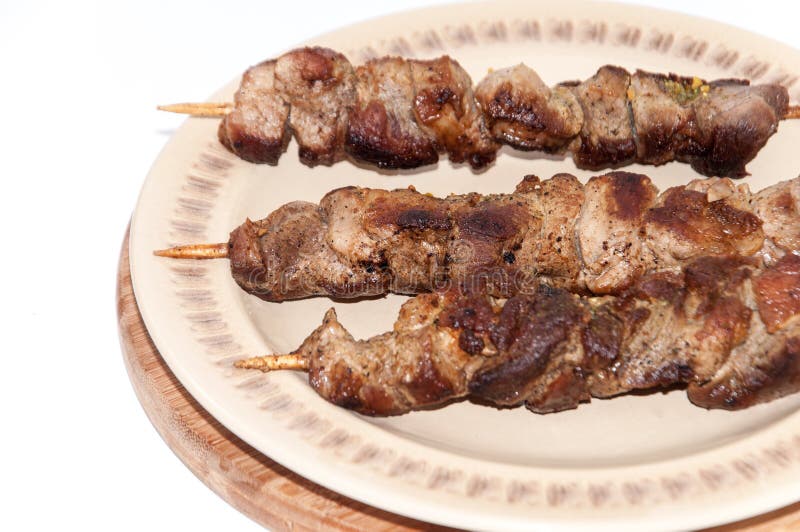 Grilled meat on a stick stock image. Image of culinary - 56237009