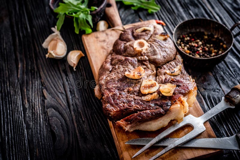 Grilled meat on a table stock image. Image of grill - 131665963