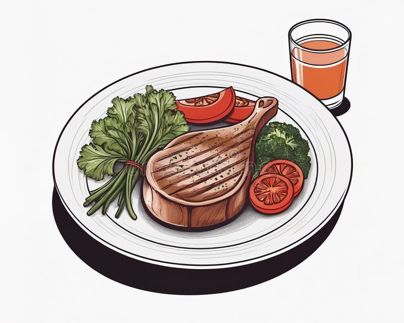 Grilled Meat with Vegetables on the Table Served for Dinner Stock ...