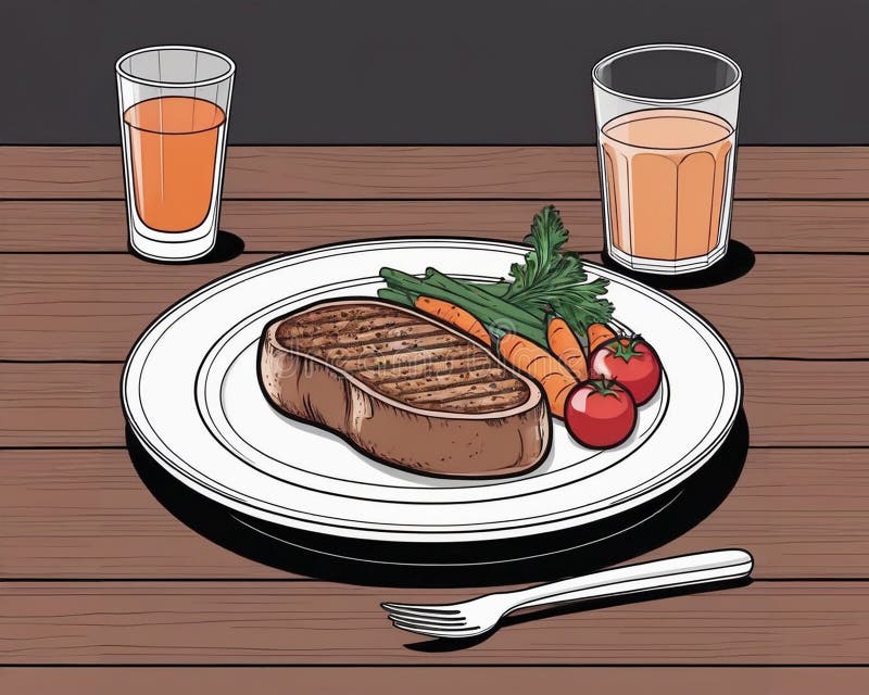 Grilled Meat with Vegetables on the Table Served for Dinner Stock ...