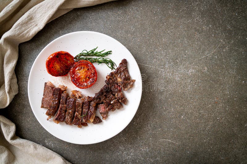Grilled Medium Rare Beef Steak Stock Photo - Image of rosemary, grilled ...