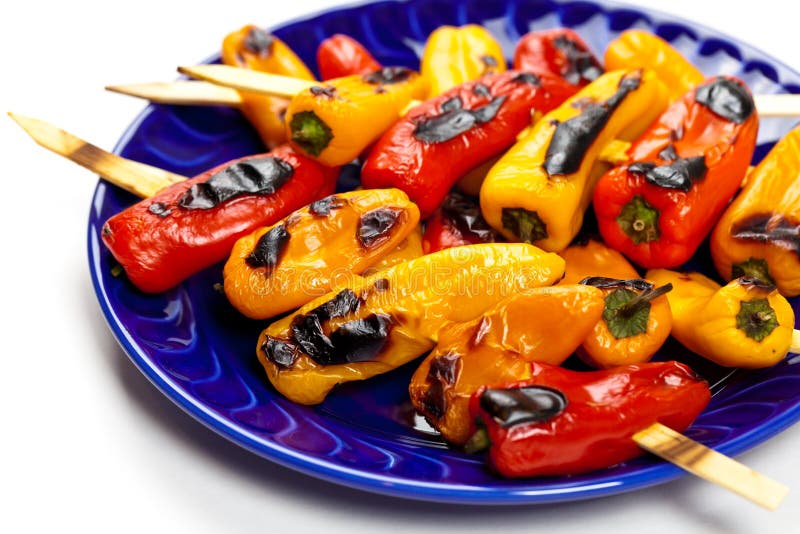 Grilled Mini Sweet Peppers stock image. Image of lunch - 39509283