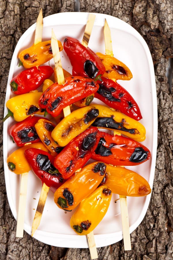 Grilled Mini Sweet Peppers stock image. Image of pepper - 39509339