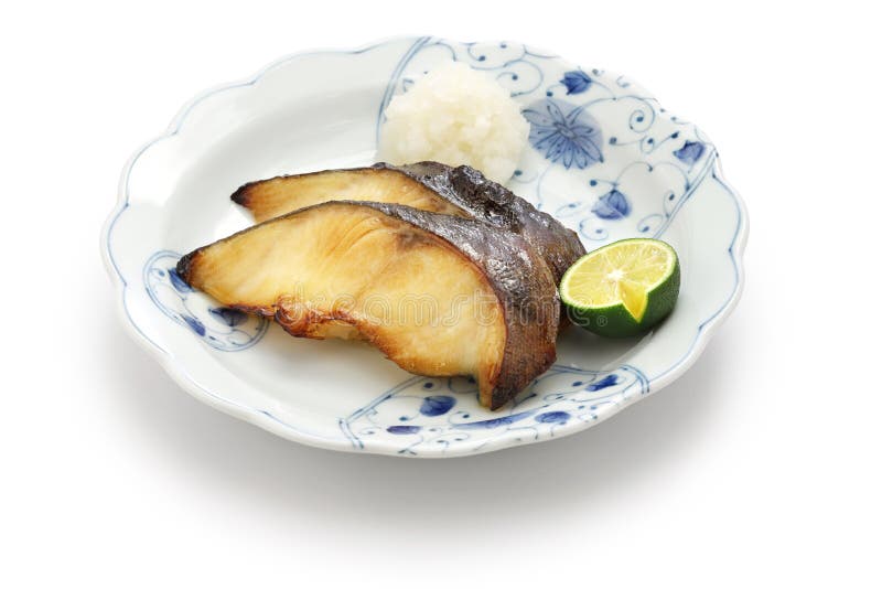 Grilled Miso Marinated Black Cod Stock Image - Image of white, seafood ...