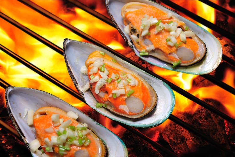 Grilled mussels stock photo. Image of smoked, grilling - 26550608