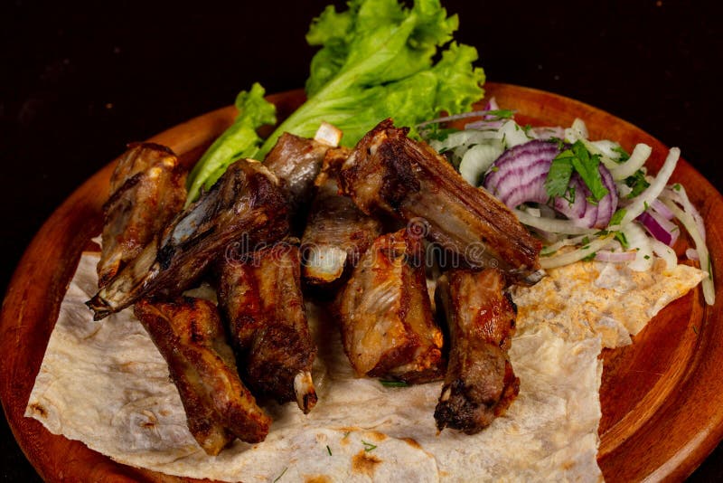 Mutton Ribs Fried in a Frying Pan Full Collection of Culinary Recipes ...