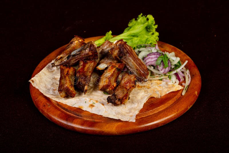 Grilled mutton kebab stock photo. Image of shish, grill - 129416758