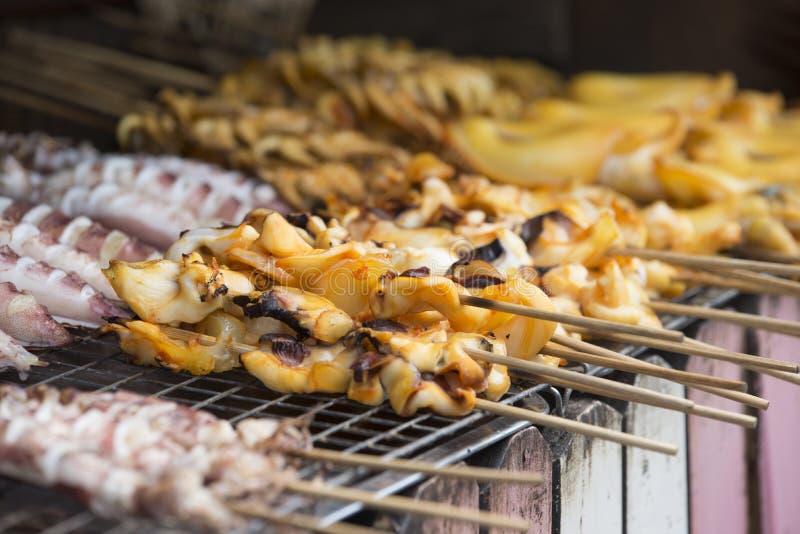 Grilled octopus market stock photo. Image of fresh, cook - 71396162