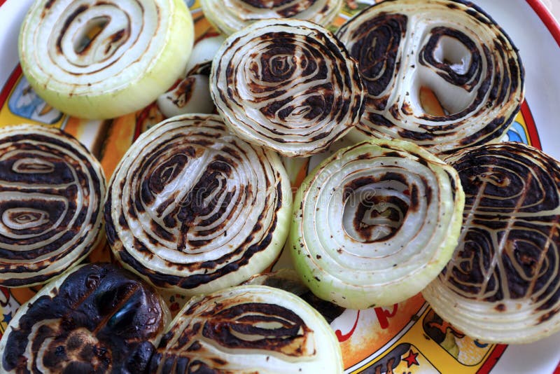 Grilled onions stock image. Image of sliced, food, horizontal - 60501367