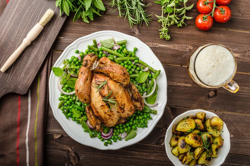 Grilled Organic Bio Chicken Stock Image - Image of fried, beans: 55392831