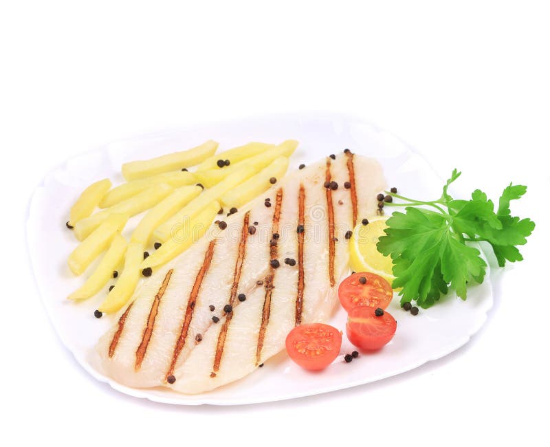 Grilled Pangasius Steak with Spices Stock Photo - Image of cookery ...