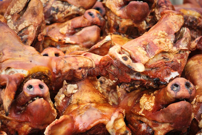 Grilled pig heads stock image. Image of h1n1, swineflu - 13008119