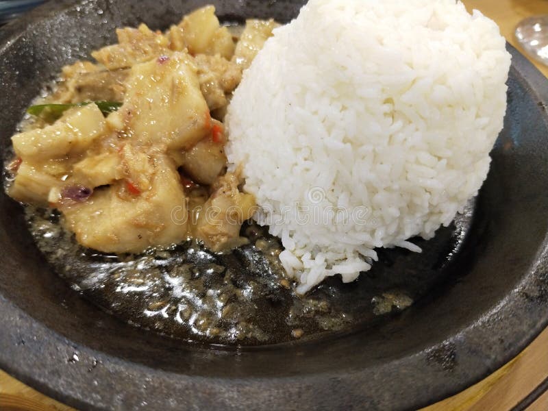 Grilled Pork Bicol Express Style with Coconut Milk Stock Photo - Image ...