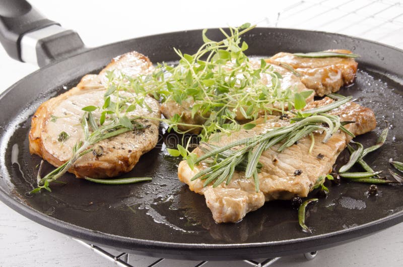 Grilled Pork Chops with Herbs Stock Photo - Image of tasty, food: 33952828