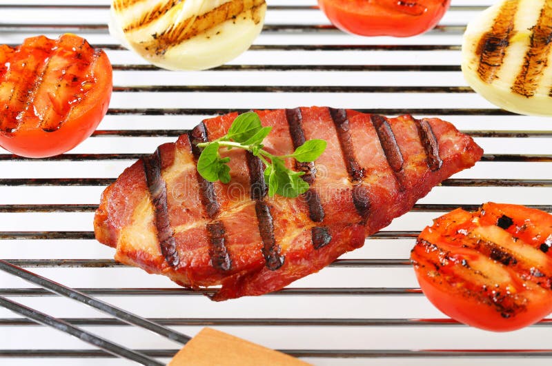Grilled pork neck steak stock photo. Image of neck, preparation - 31248884