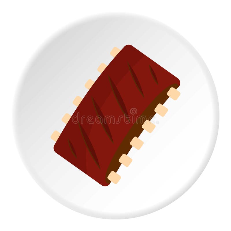 Grilled Pork Rib Meat Icon Circle Stock Vector - Illustration of ...