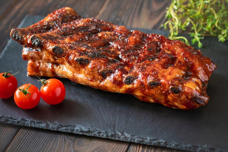 Grilled pork ribs stock image. Image of grilled, cuisine - 182495473