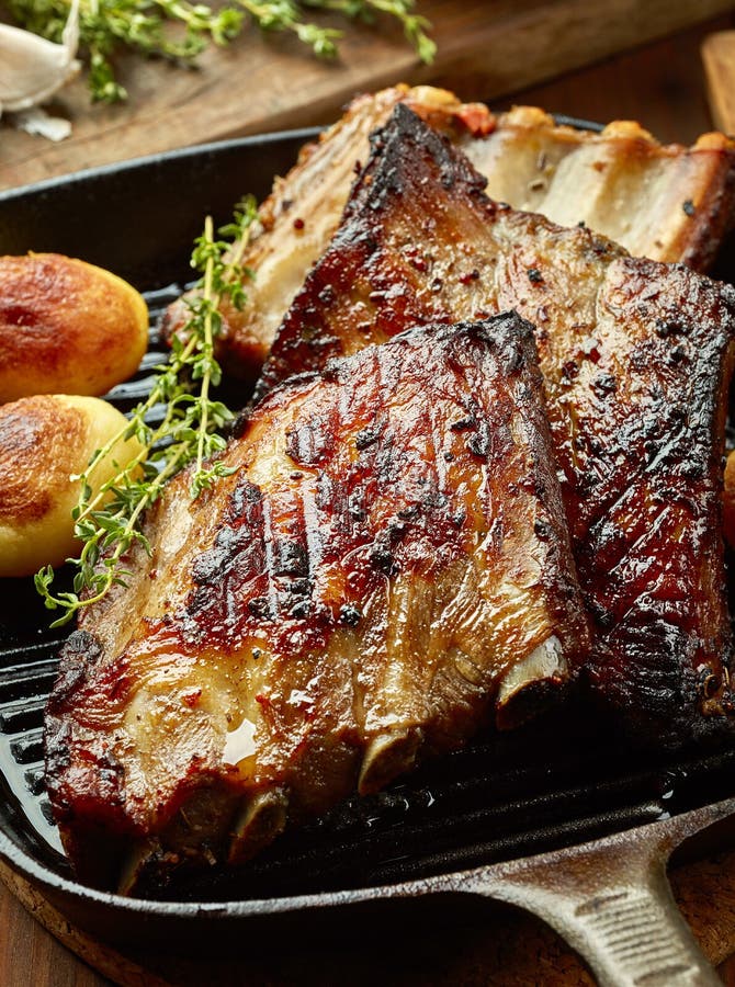 Grilled pork ribs stock photo. Image of marinated, nutrition - 77753844