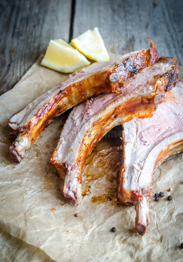 Grilled pork ribs stock photo. Image of pepper, kitchen - 37246638