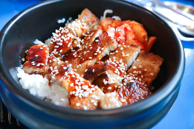 Grilled Pork with Sesame , Pork and Rice or Korean Grilled Pork and ...