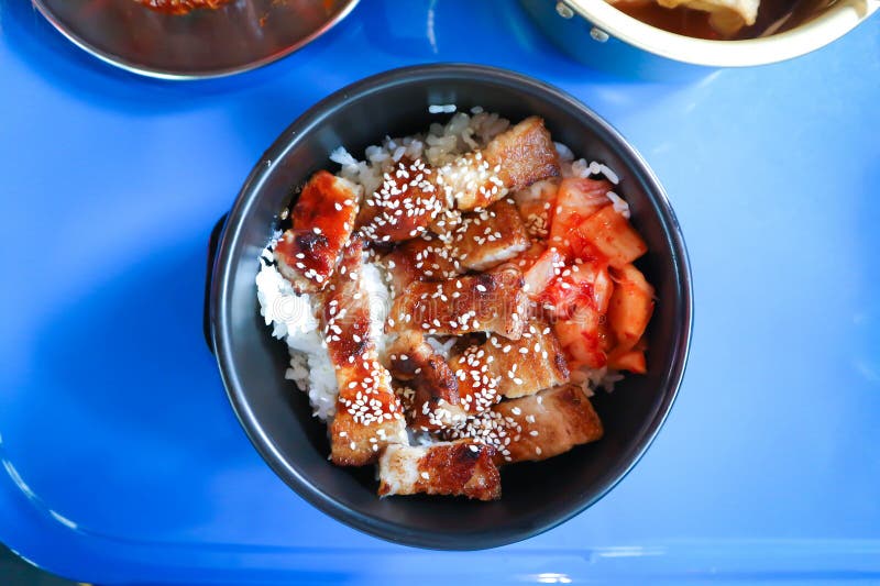 Grilled Pork with Sesame , Pork and Rice or Korean Grilled Pork and ...
