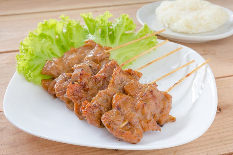 Grilled Pork with Sticky Rice Stock Photo - Image of rice, style: 58108418