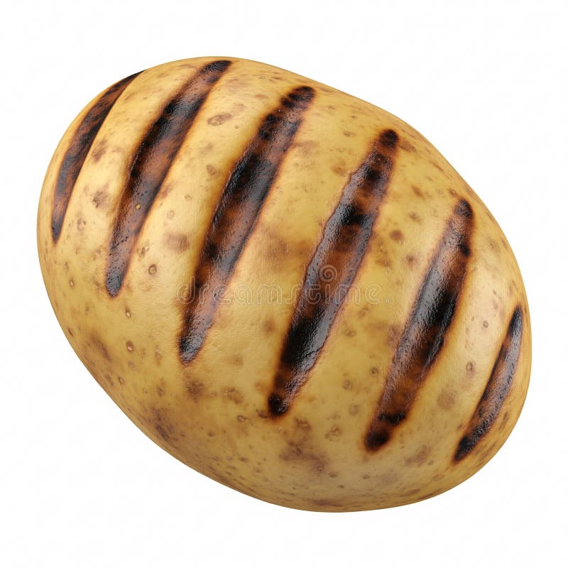 A Grilled Potato with Appetizing Grill Marks Stock Illustration ...