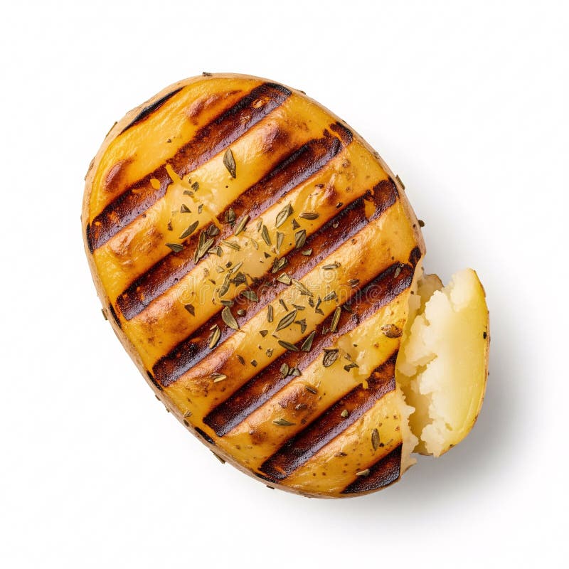 A Grilled Potato with Appetizing Grill Marks Stock Illustration ...