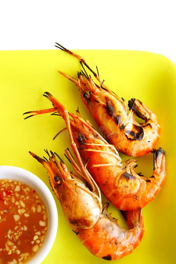 Isolated Grilled Prawns stock photo. Image of cook, food - 2348264