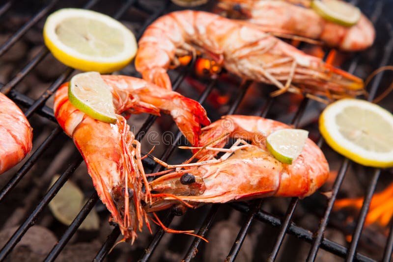 Grilled prawns stock image. Image of garden, appetizer - 6382911