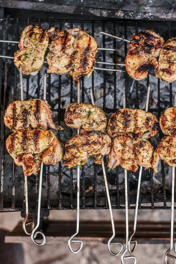 Grilled Rabbit Meat Charcoal Grilled Stock Image - Image of paprika ...