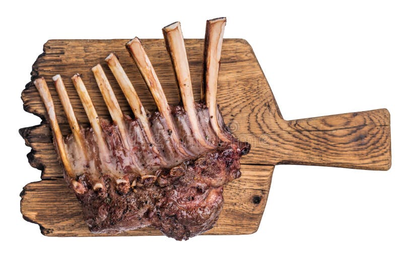 Grilled Rack of Lamb, Mutton Meat Chop Steaks Isolated on White ...