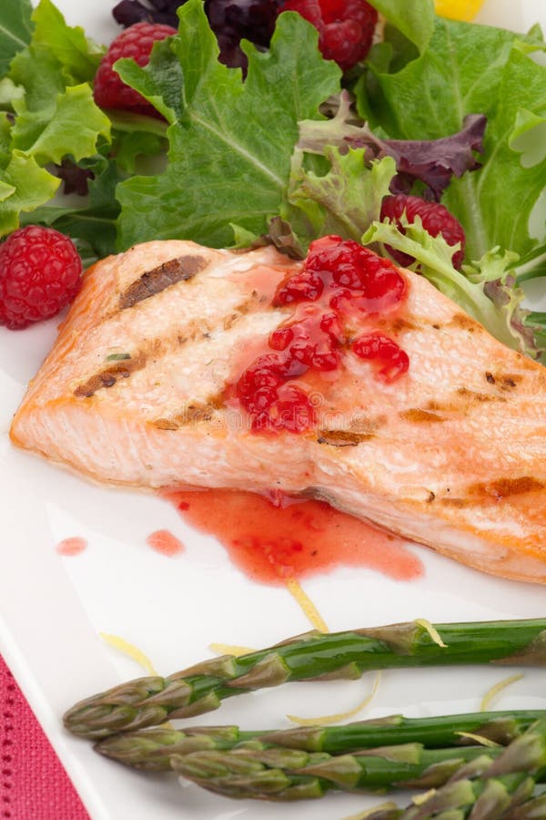Grilled Raspberry Salmon stock photo. Image of healthy - 19357854
