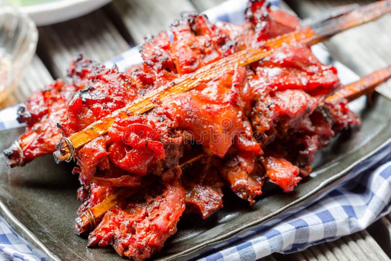 Grilled red chicken stock image. Image of fire, dark - 59907449