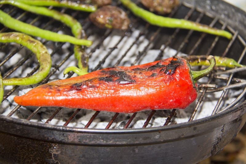 Grilled red pepper stock image. Image of closeup, fried - 47927335