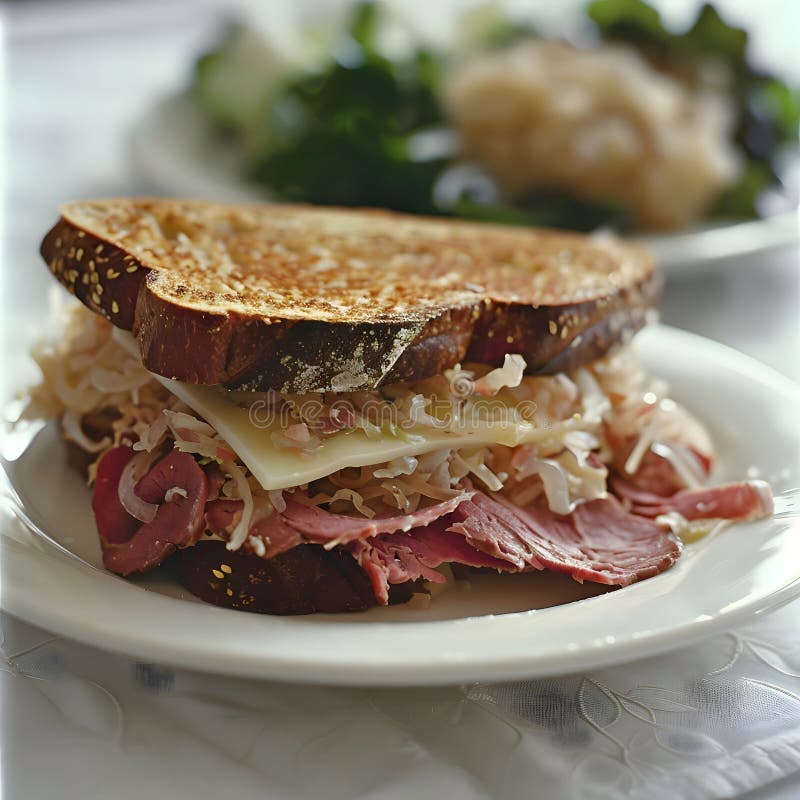 Grilled Reuben Sandwich stock illustration. Illustration of reuben ...