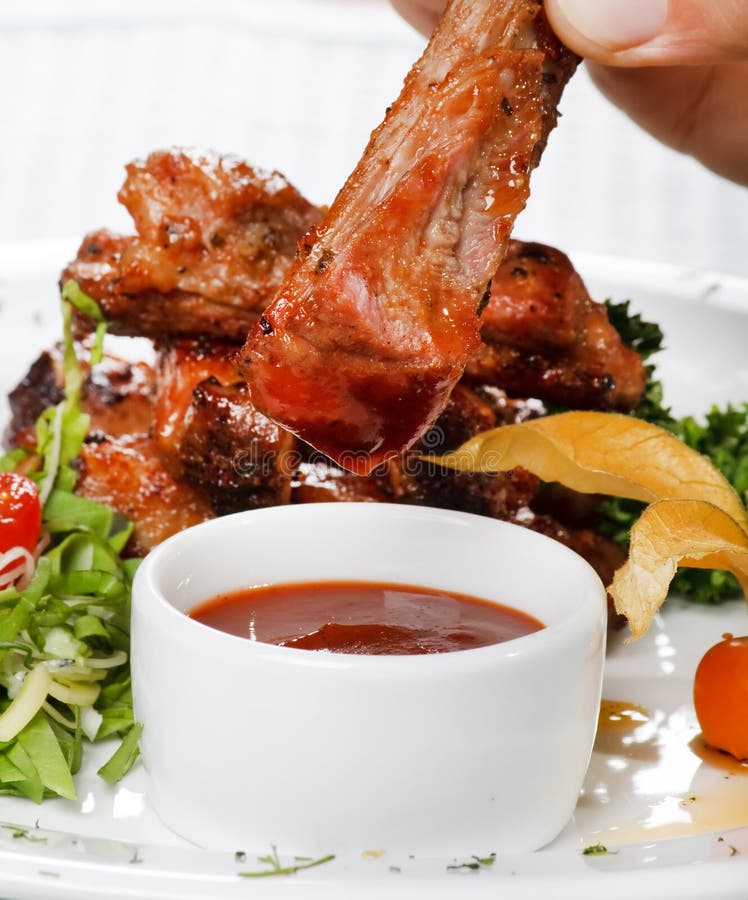 Grilled ribs stock photo. Image of gourmet, grilled, food - 14565506