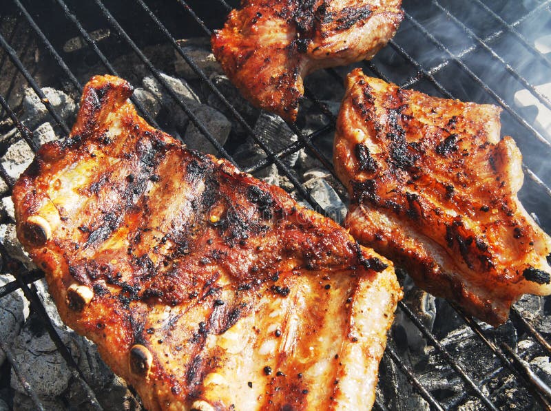 Grilled ribs stock photo. Image of grid, grill, holydays - 46180014