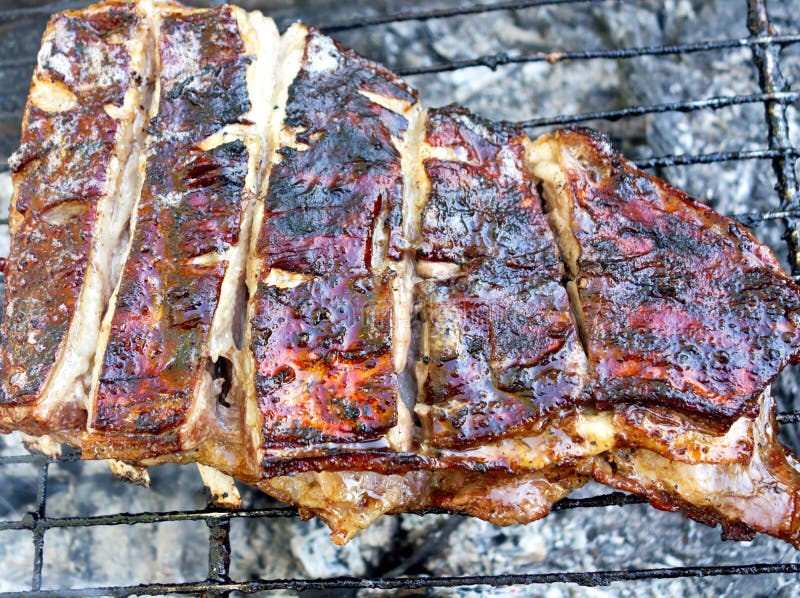 Grilled ribs stock image. Image of ribs, lamb, meat - 102255641