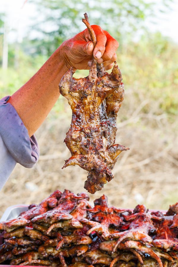 Grilled rice field rat stock photo. Image of texture - 39139374