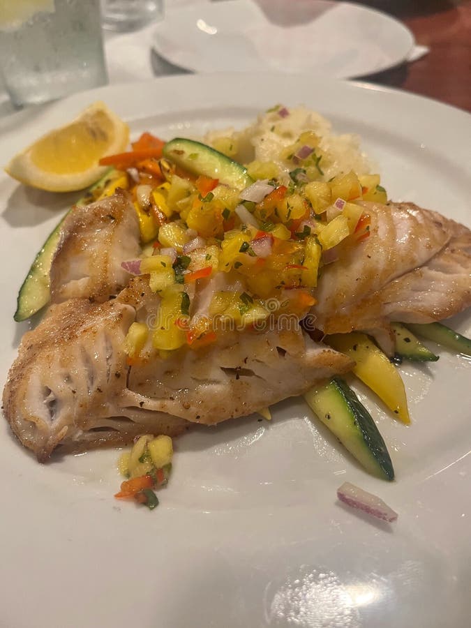 Grilled Rockfish from a Fine Restaurant Stock Photo - Image of grilled ...