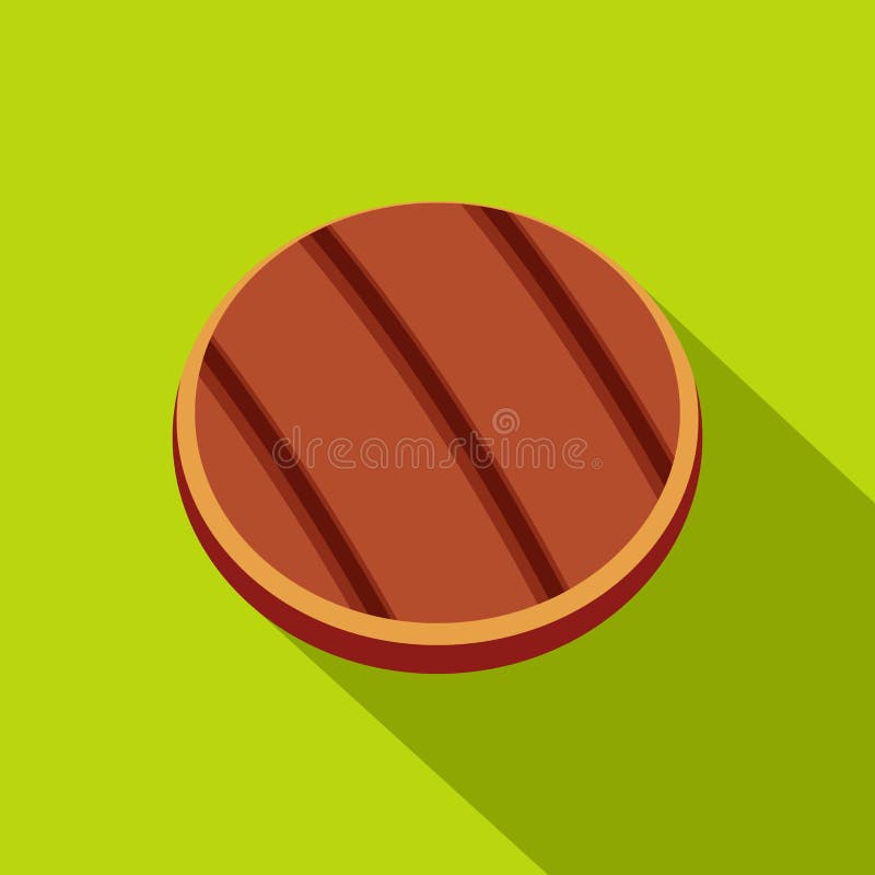 Grilled Round Beef Steak Icon, Flat Style Stock Vector - Illustration of fresh, delicious: 91550029