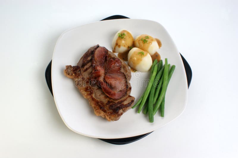 Grilled Rump Steak and Bacon Stock Photo - Image of tasting, diet: 11833896