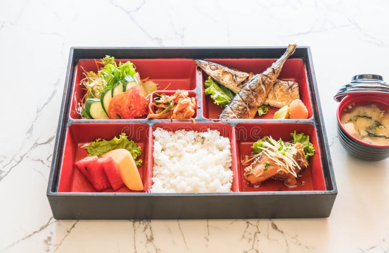Grilled saba bento stock image. Image of japan, meal - 98338193