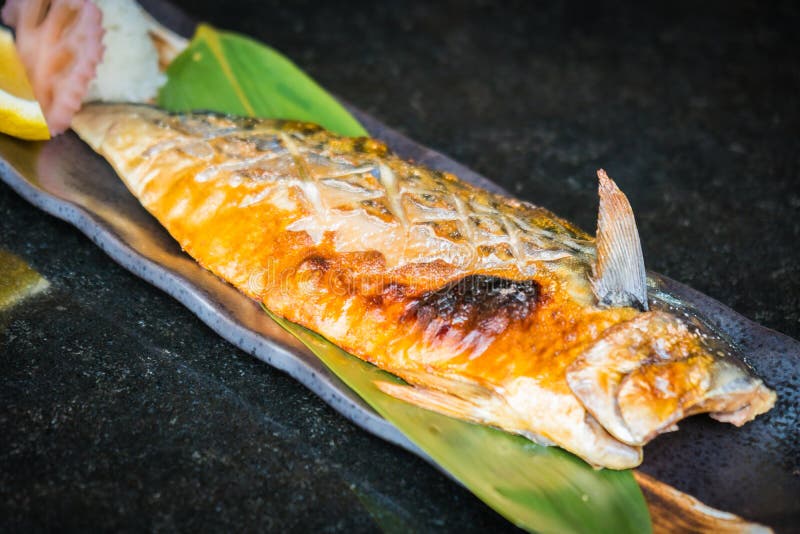 Grilled saba fish stock image. Image of food, delicious - 92271035